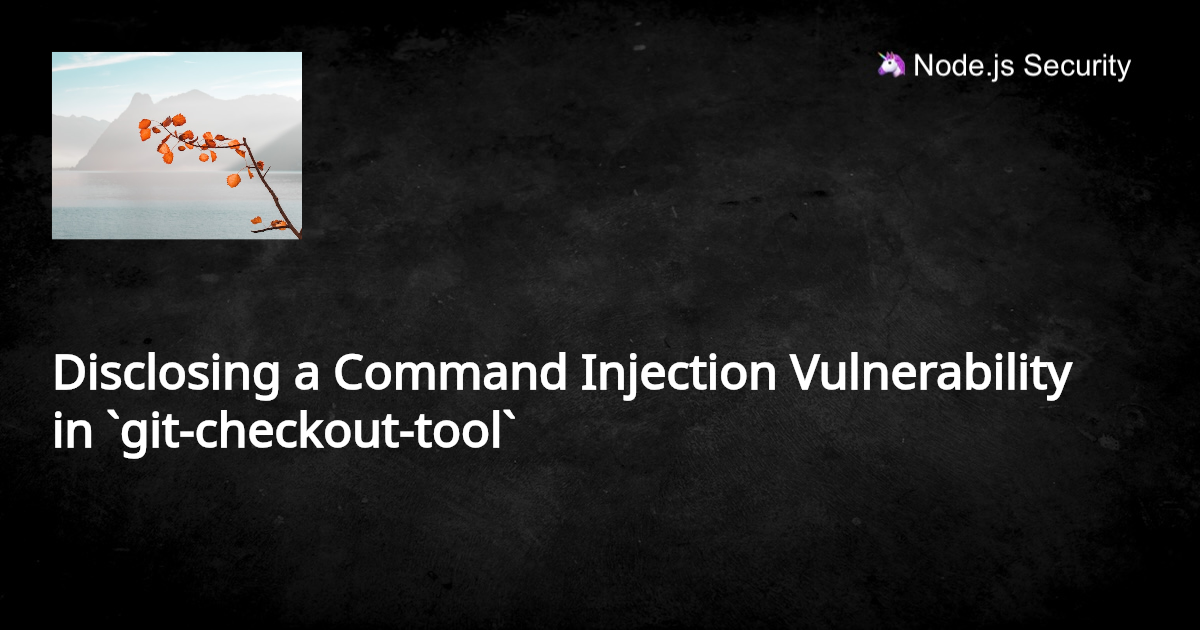 Disclosing a Command Injection Vulnerability in `git-checkout-tool`