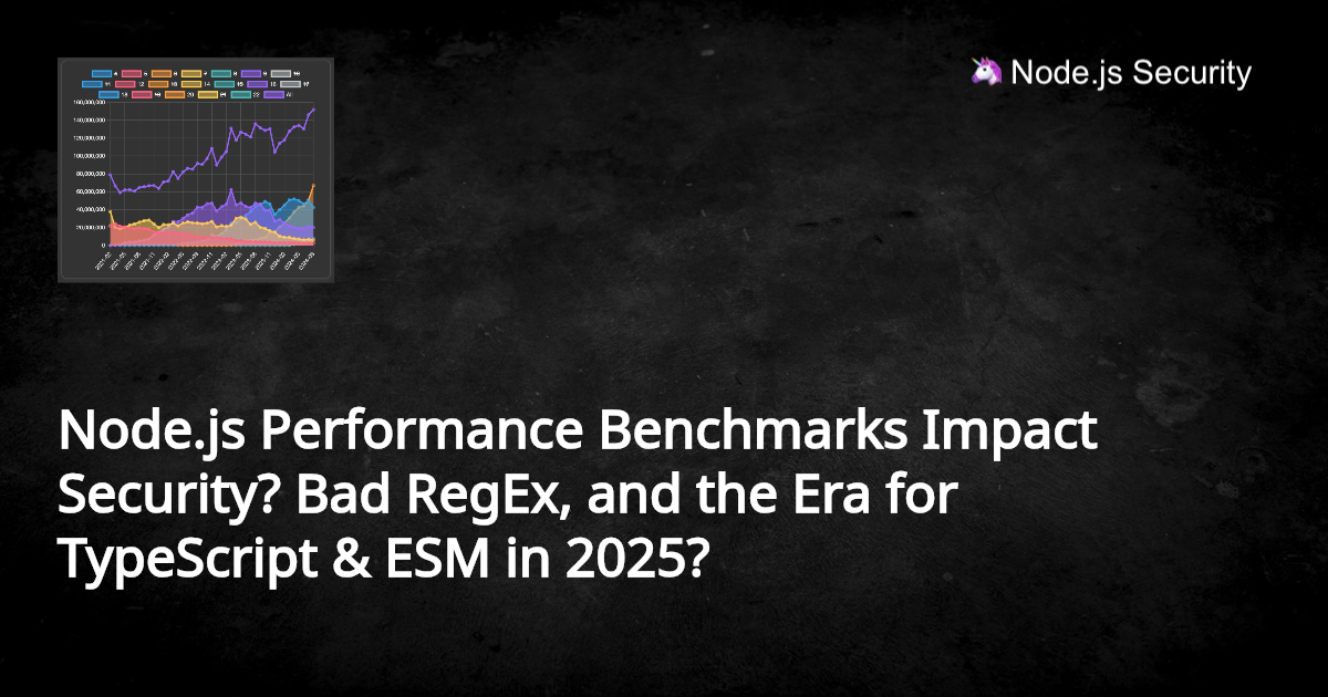 Node.js Performance Benchmarks Impact Security? Bad RegEx, and the Era for TypeScript & ESM in 2025?