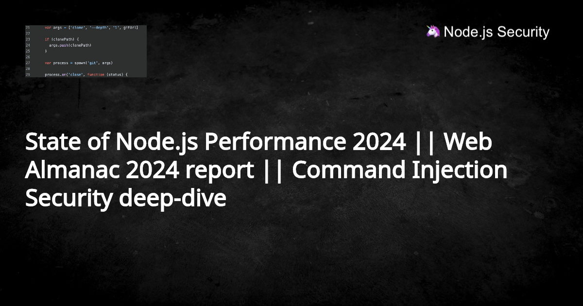 State Of Nodejs Performance 2024 Web Almanac 2024 Report Command
